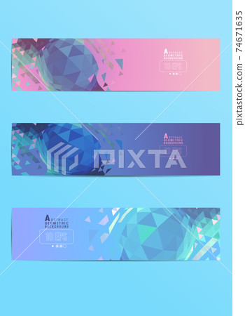 Abstract colorful geometric element banner BG set - Stock Illustration ...