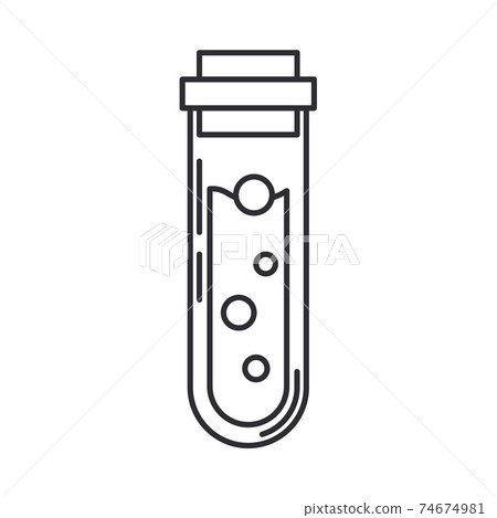 Line medical healthcare art icon flask, tube.... - Stock Illustration ...
