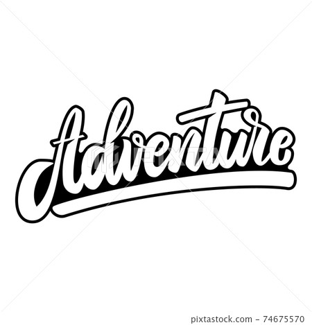 Adventure. Lettering phrase on light... - Stock Illustration [74675570 ...