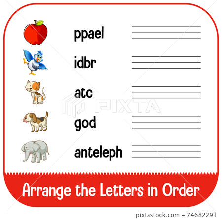 Arrange the letters in order with pictures - Stock Illustration ...