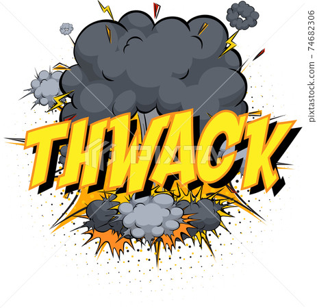 Word Thwack on comic cloud explosion background - Stock Illustration ...