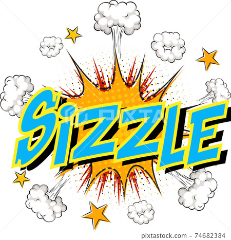 Word Sizzle on comic cloud explosion background - Stock Illustration ...