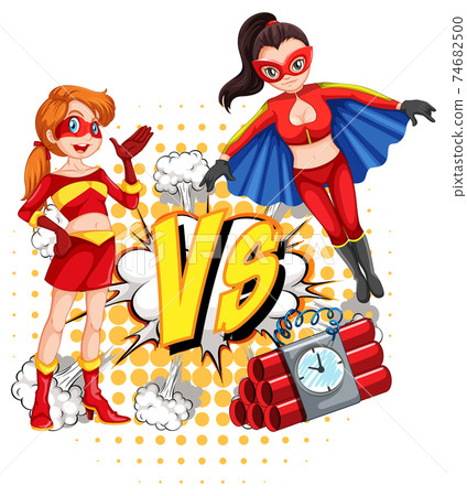 Two superheroes fighting each other - Stock Illustration [74682500] - PIXTA