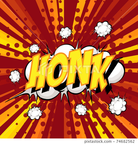 HONK wording comic speech bubble on burst - Stock Illustration ...