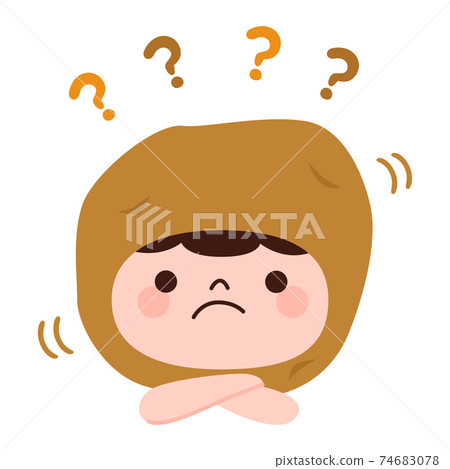 Question mark potato character. A boy wearing a... - Stock Illustration ...