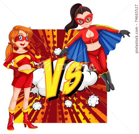 Two superheroes fighting each other - Stock Illustration [74683527] - PIXTA