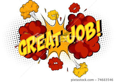 Word Great Job on comic cloud explosion background - Stock Illustration ...