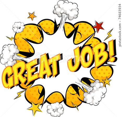Word Great Job on comic cloud explosion background-插圖素材 [74683934 ...