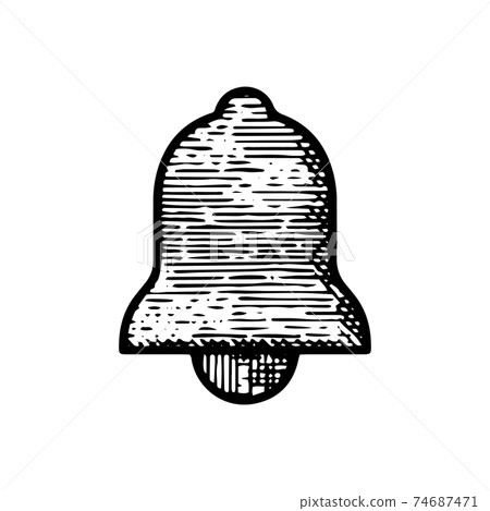 Hand Drawn bell Christmas icon vector... - Stock Illustration [74687471 ...