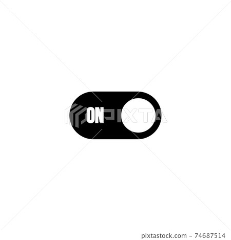 on symbol flat black icon vector illustration-插圖素材 [74687514] - PIXTA圖庫