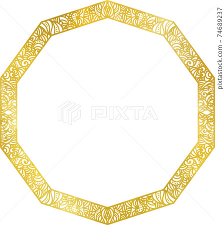 Gold decagon frame vector material - Stock Illustration [74689237] - PIXTA