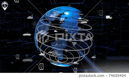 Digital smart transport technology abstract - Stock Illustration ...