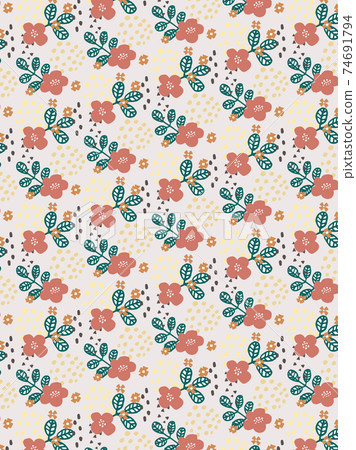 Girly floral pattern - Stock Illustration [74691794] - PIXTA