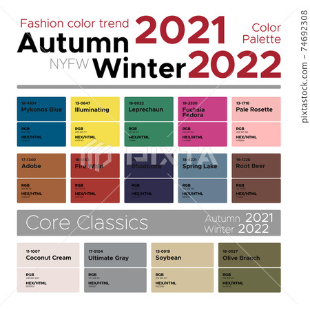 Fashion color trends Autumn Winter 2021-2022....-插圖素材 [74692308] - PIXTA圖庫