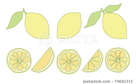 Simple lemon decorative illustration - Stock Illustration [74692333 ...