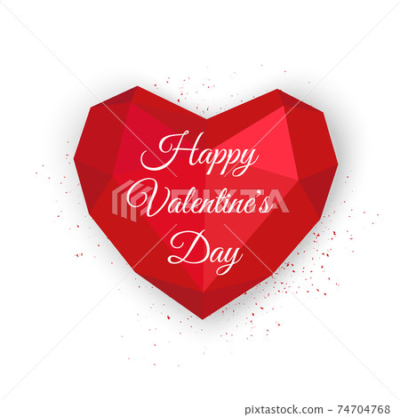 Decorative paper cut red heart. 3d design... - Stock Illustration ...