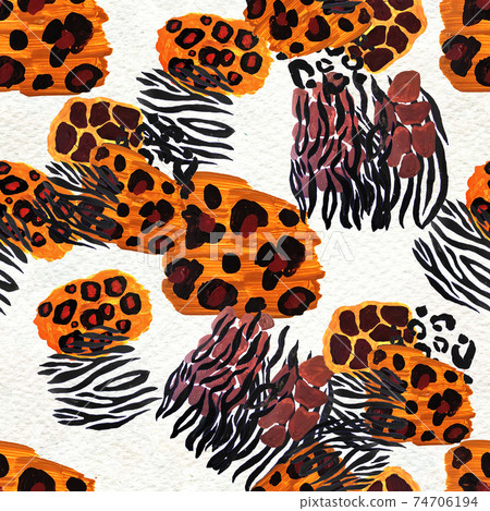 Animal mix print seamless pattern. Abstract... - Stock Illustration ...