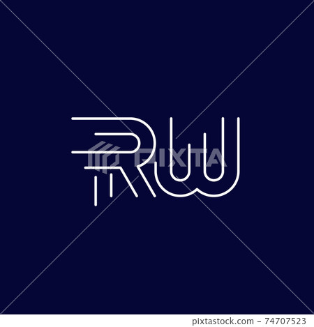 RW letters logo, line vector - Stock Illustration [74707523] - PIXTA