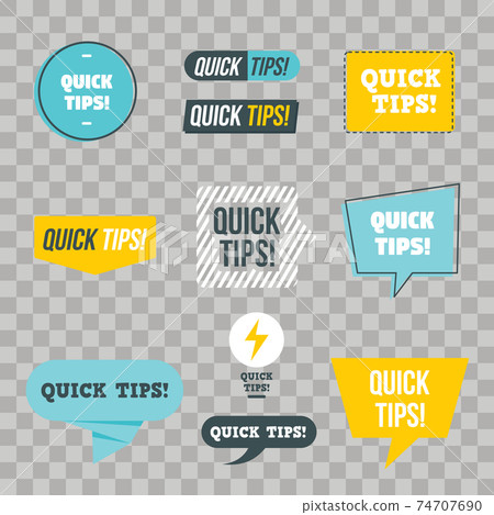 Quick tips, helpful tricks labels - Stock Illustration [74707690] - PIXTA