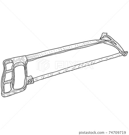 Sketch silhouette hand tool hacksaw for metal... - Stock Illustration ...