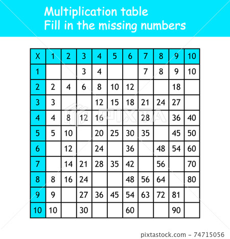 Multiplication Square. Paste the missing... - Stock Illustration ...