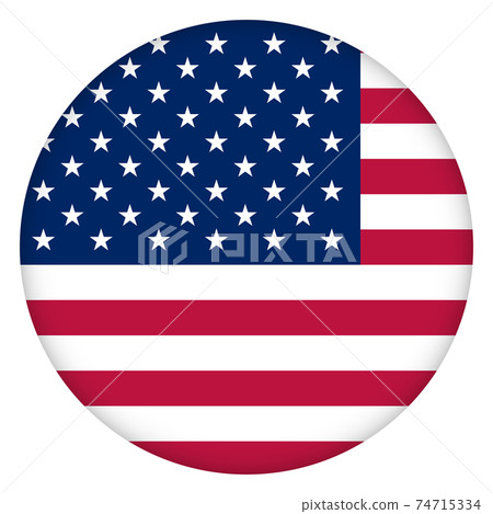 Flag of USA round icon, badge or button.... - Stock Illustration ...