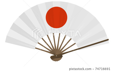 Realistic fan frame Hinomaru shadowless vector... - Stock Illustration ...