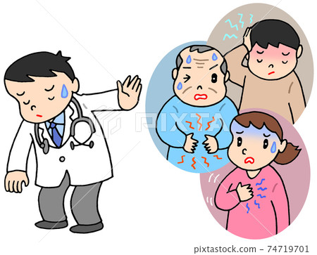 Exhaustion of medical staff / refusal of... - Stock Illustration ...