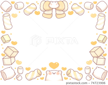 Cute marshmallow frame yellow ver - Stock Illustration [74723906] - PIXTA