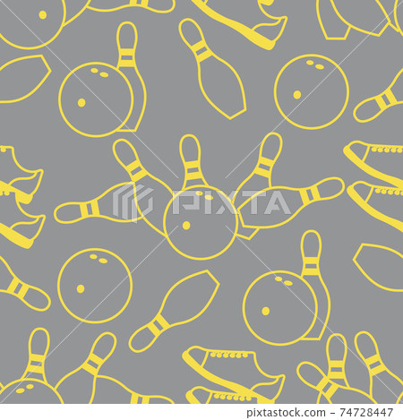 Vector Seamless pattern Bowling Sport Game Strike - Stock Illustration ...