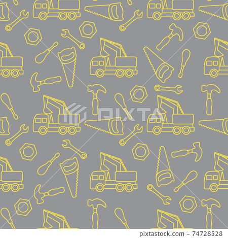 Vector seamless pattern kid toys Car, tools - Stock Illustration ...