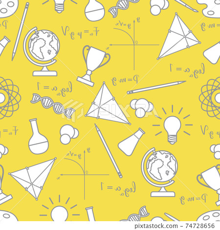 Scientific, educational vector seamless pattern. - Stock Illustration ...