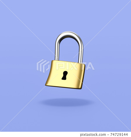 Locked Metallic Padlock on Blue Background - Stock Illustration ...