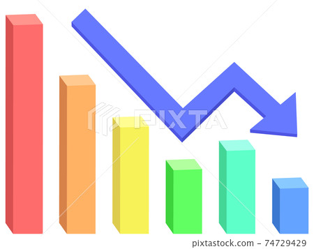 3D graph decline 2 - Stock Illustration [74729429] - PIXTA