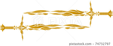 Fantasy fashionable calligraphy sword frame - Stock Illustration ...