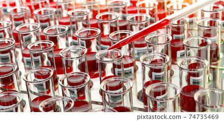 Open blood test tubes in laboratory.-插圖素材 [74735469] - PIXTA圖庫