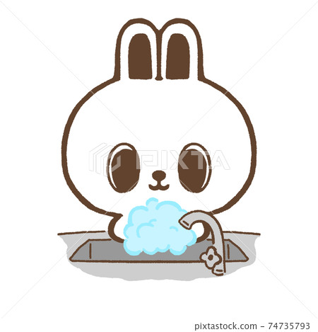 Rabbit washing hands - Stock Illustration [74735793] - PIXTA