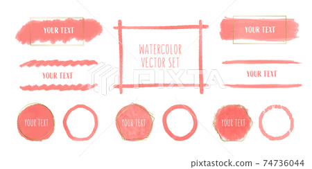 Watercolor frame set red - Stock Illustration [74736044] - PIXTA