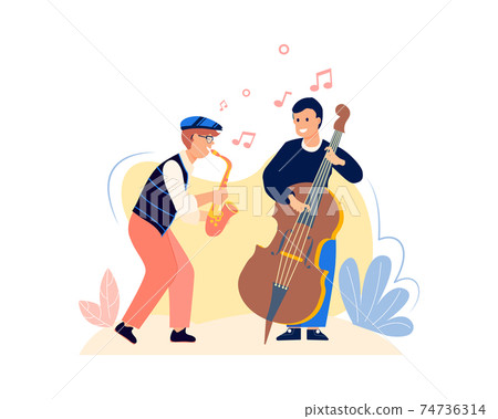 Music Duo Flat Composition - Stock Illustration [74736314] - PIXTA