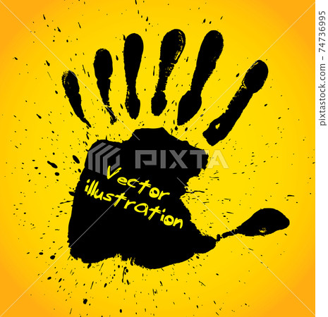 Hand print with seven fingers, vector illustration - Stock Illustration ...