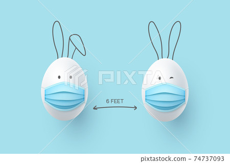 Social distancing Easter concept - Stock Illustration [74737093] - PIXTA