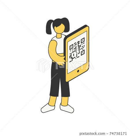 Girl QR Code Composition - Stock Illustration [74738171] - PIXTA