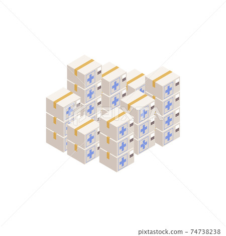 Humanitarian Aid Boxes Composition - Stock Illustration [74738238] - PIXTA