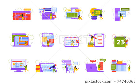 Planning Scheduling Icon Set - Stock Illustration [74740365] - PIXTA