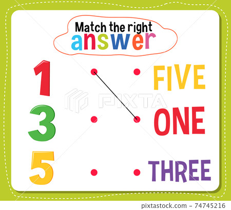 Match the right answer activity for kids - Stock Illustration [74745216 ...
