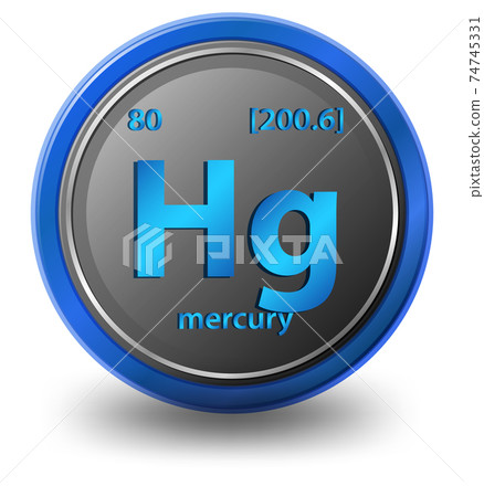 Mercury chemical element. Chemical symbol with... - Stock Illustration ...