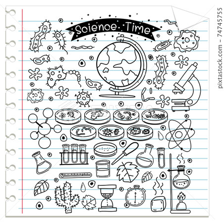 Science element in doodle or sketch style... - Stock Illustration ...