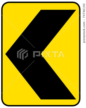 Curve marker yellow sign on white background - Stock Illustration ...