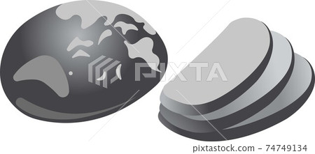 A loaf of bread. Grayscale image of food. - Stock Illustration ...