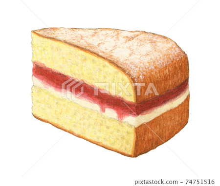 Victoria cake cake illustration hand-painted - Stock Illustration ...
